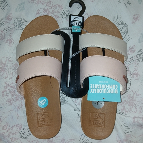 Reef | Shoes | Reef Hali Double Strap Comfort Slides Pink Natural ...